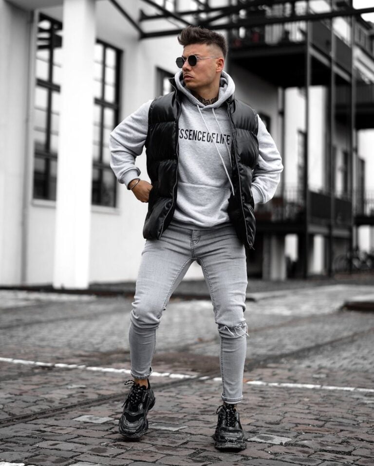 How to wear a puffer vest? 35 voguish puffer vest outfits for guys ...