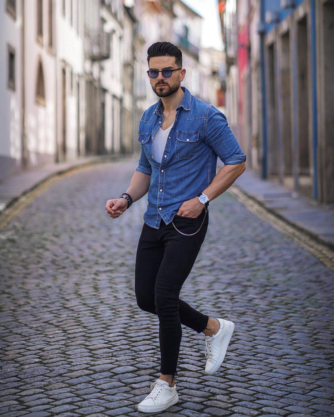 35 denim shirt outfit ideas for men. - vogueymen.com