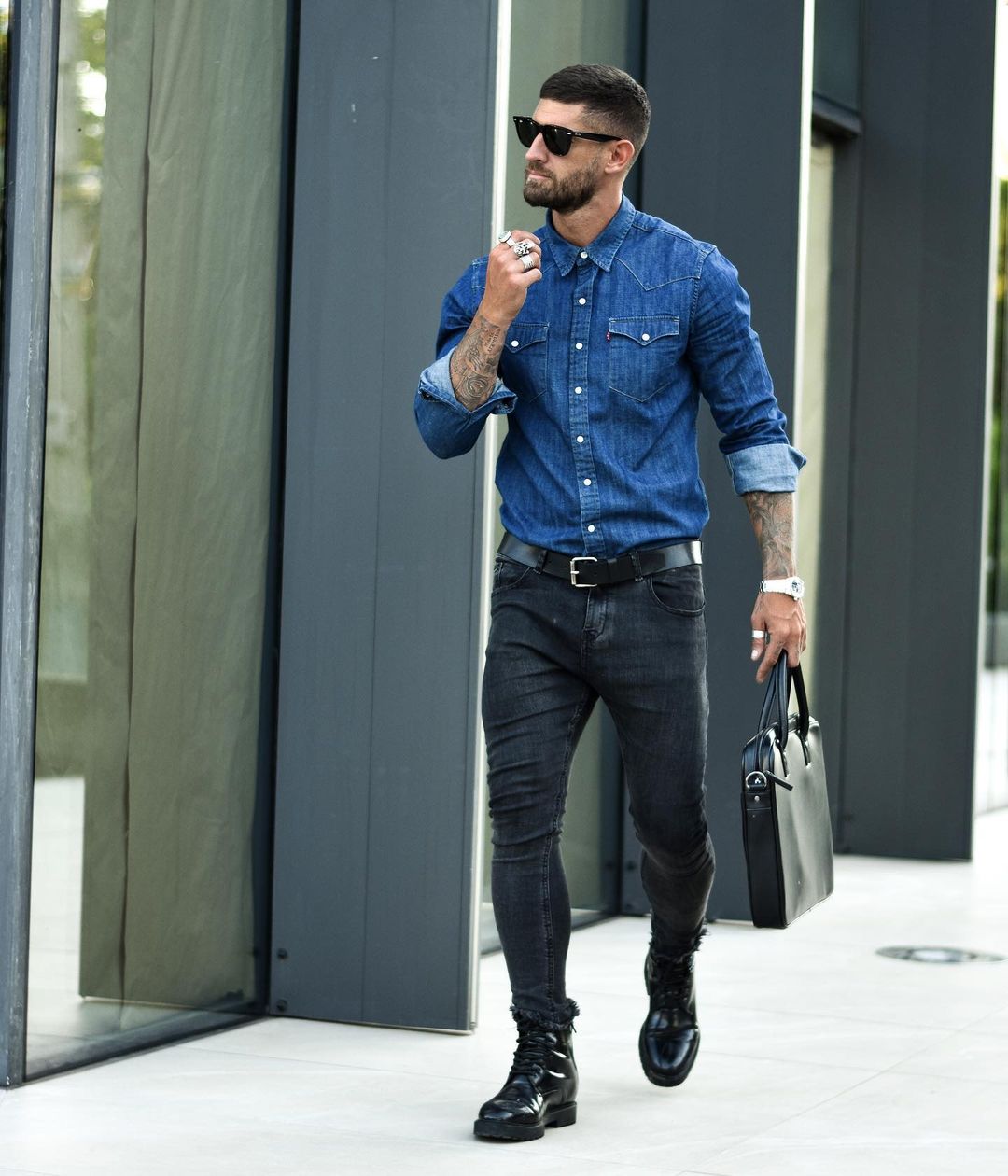 54 denim shirt outfits for men. - vogueymen.com