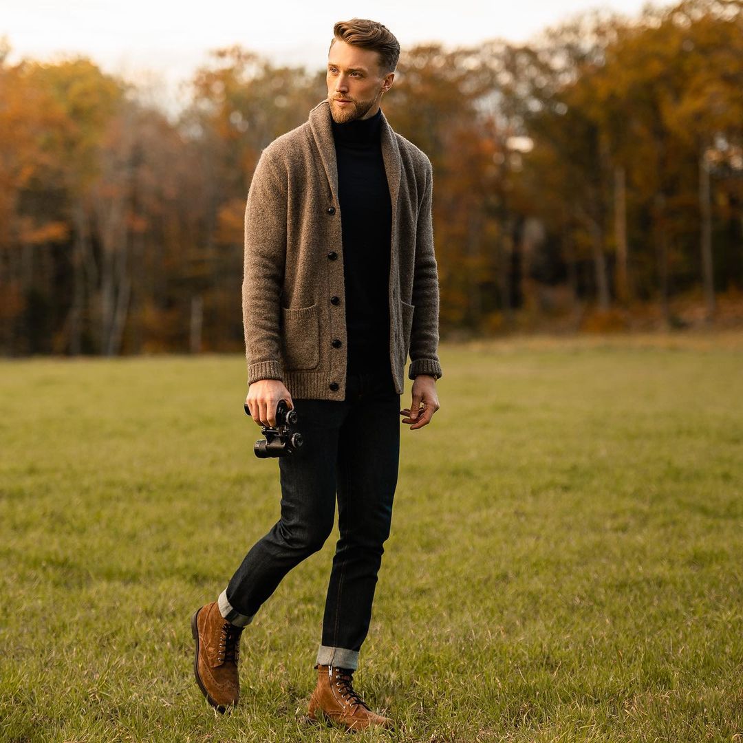 33 crisp and classy shawl-collar cardigan outfits for men - vogueymen.com