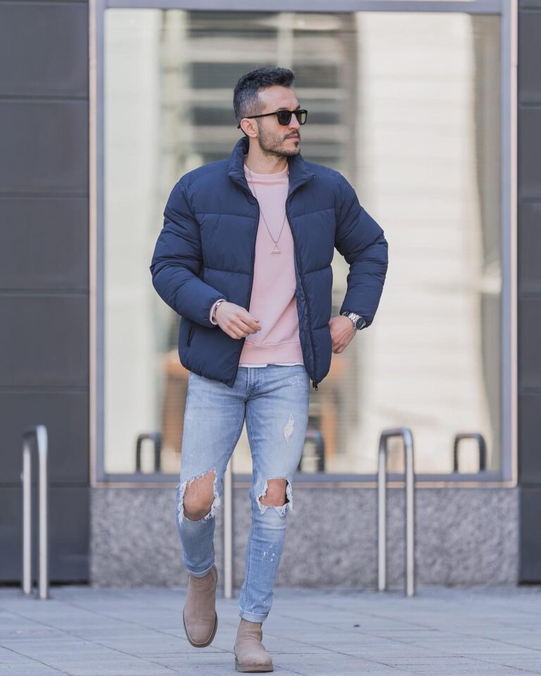 35 stylish and cozy puffer jacket outfits for guys - vogueymen.com