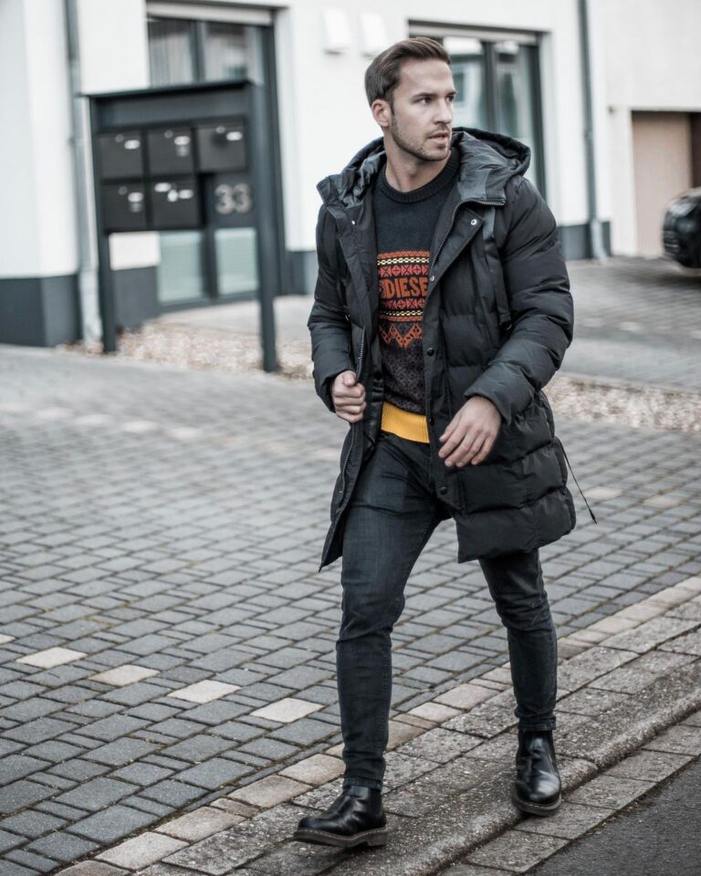 35 stylish and cozy puffer jacket outfits for guys - vogueymen.com