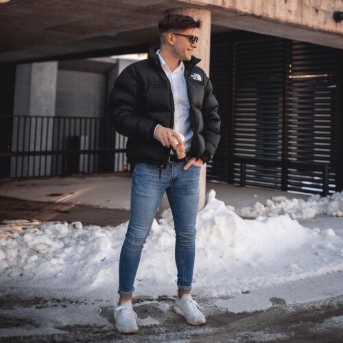 35 stylish and cozy puffer jacket outfits for guys - vogueymen.com