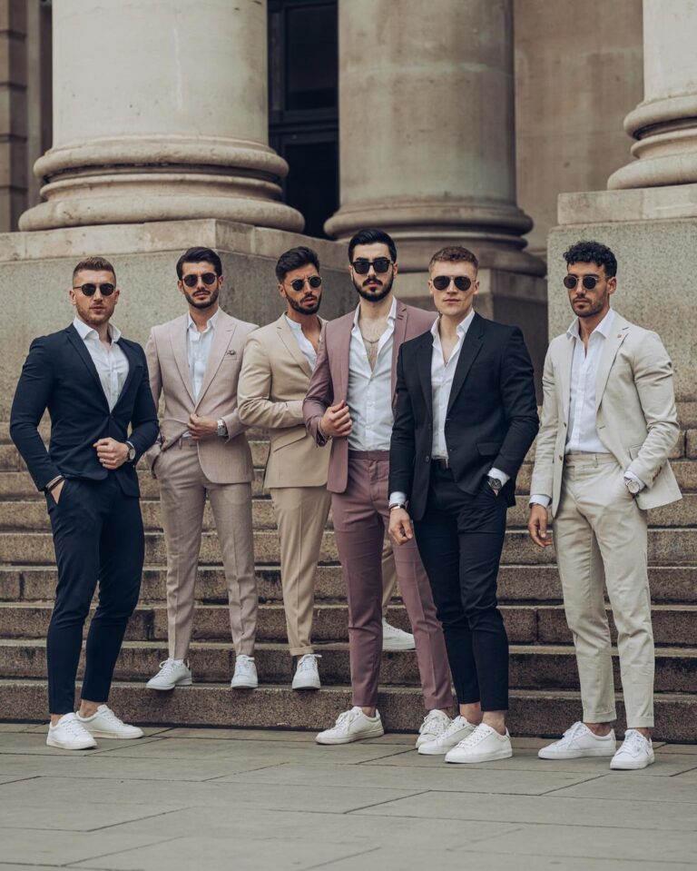 How to style a suit without a tie? 55 smart casual suits without ties ...