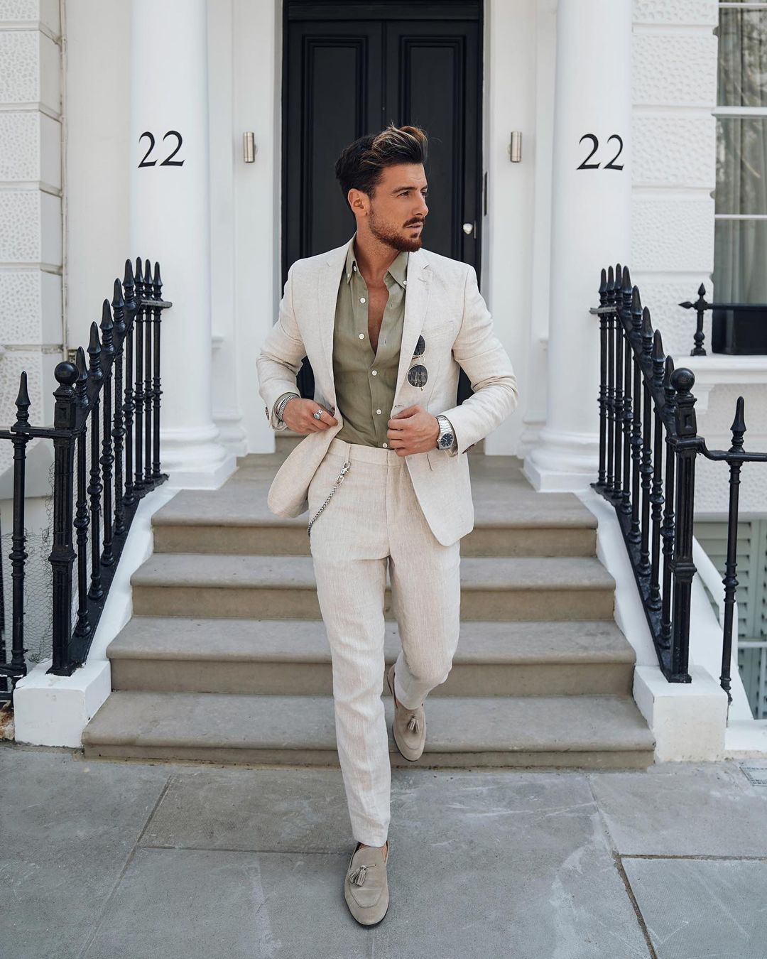 How to style a suit without a tie? 55 smart casual suits without ties ...