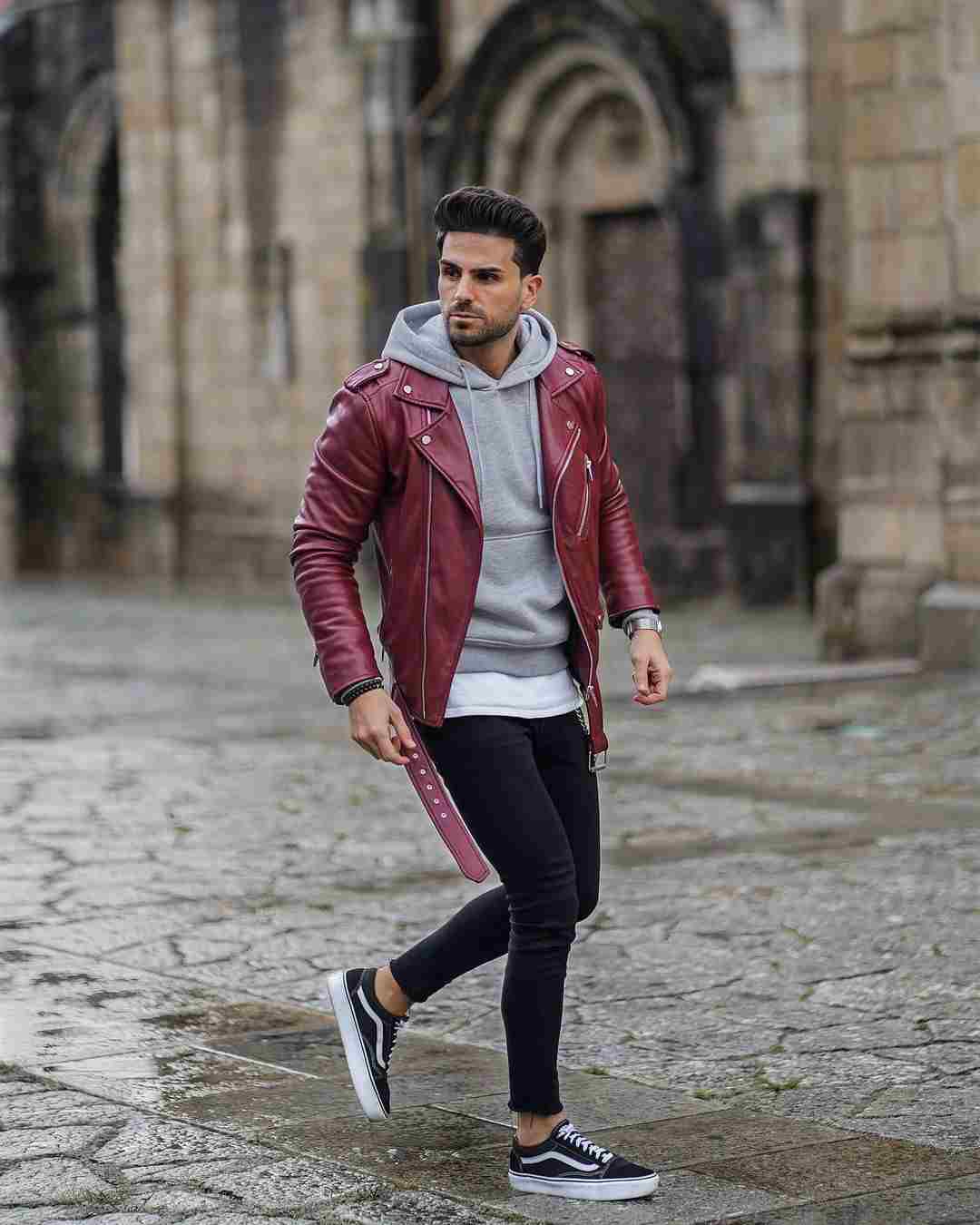 How to style a red biker jacket? 35 red biker jacket outfit ideas for ...