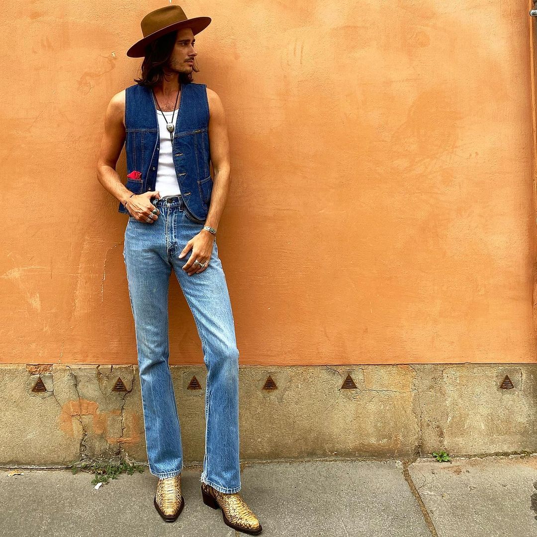 How to style a denim vest? 35+ denim vest outfits for men. - vogueymen.com