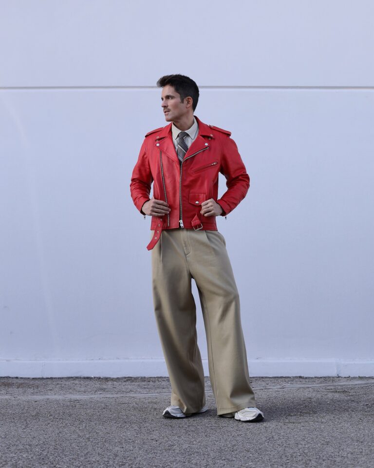 35 red leather biker jacket outfits for guys. - vogueymen.com